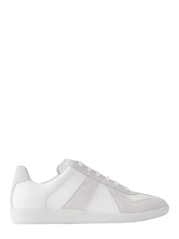 MAISON MARGIELA Replica Leather And Suede Sneakers - Neutrals