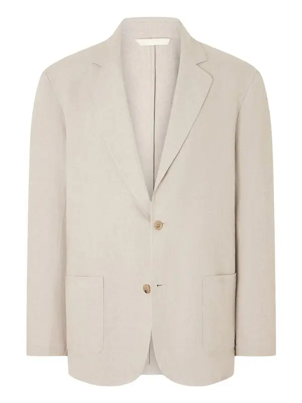 De Bonne Facture Writer's Unstructured Linen Suit Jacket - Neutrals