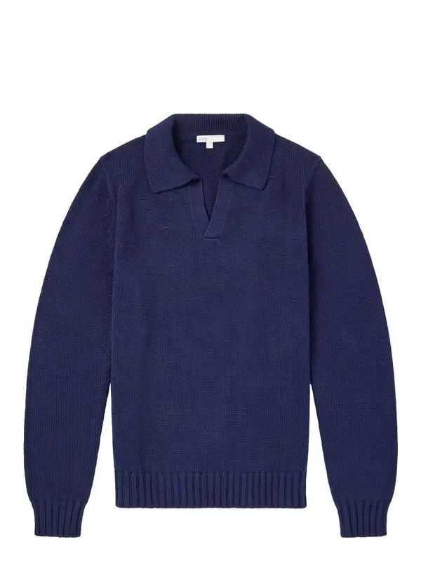 Onia Cotton Polo Sweater - Blue