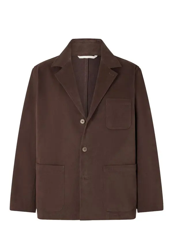 De Bonne Facture Traveler Cotton-twill Suit Jacket - Brown