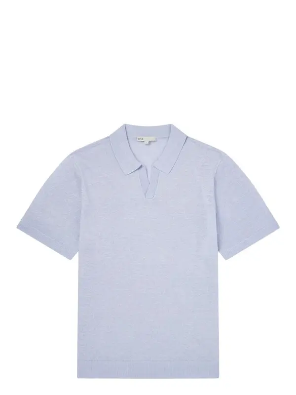 Onia Johnny Linen Polo Shirt - Blue