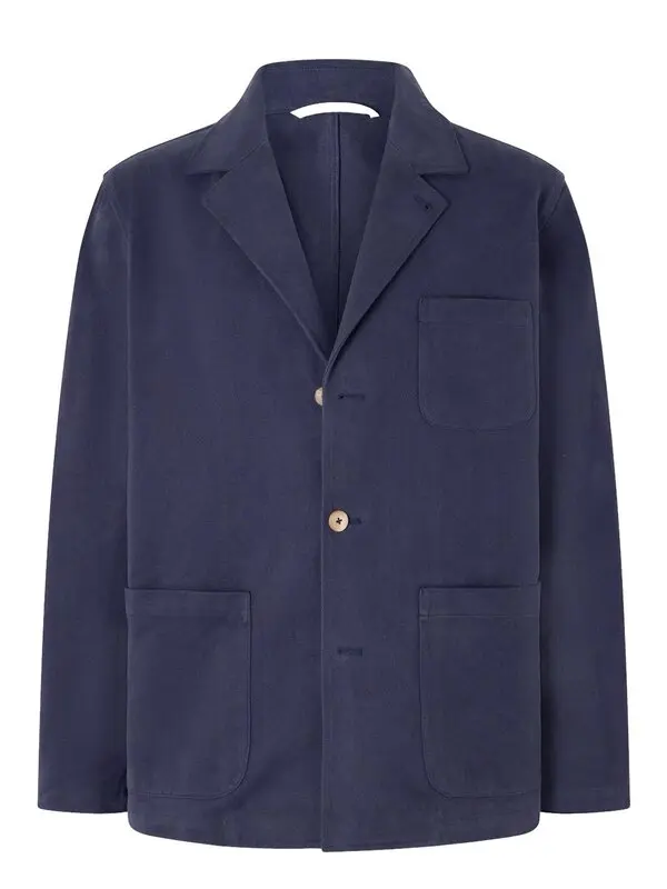 De Bonne Facture Traveler Cotton-twill Suit Jacket - Blue