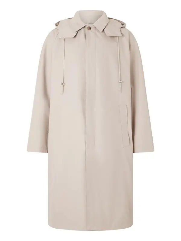 De Bonne Facture Grandad Giant Mac Cotton Coat - Neutrals