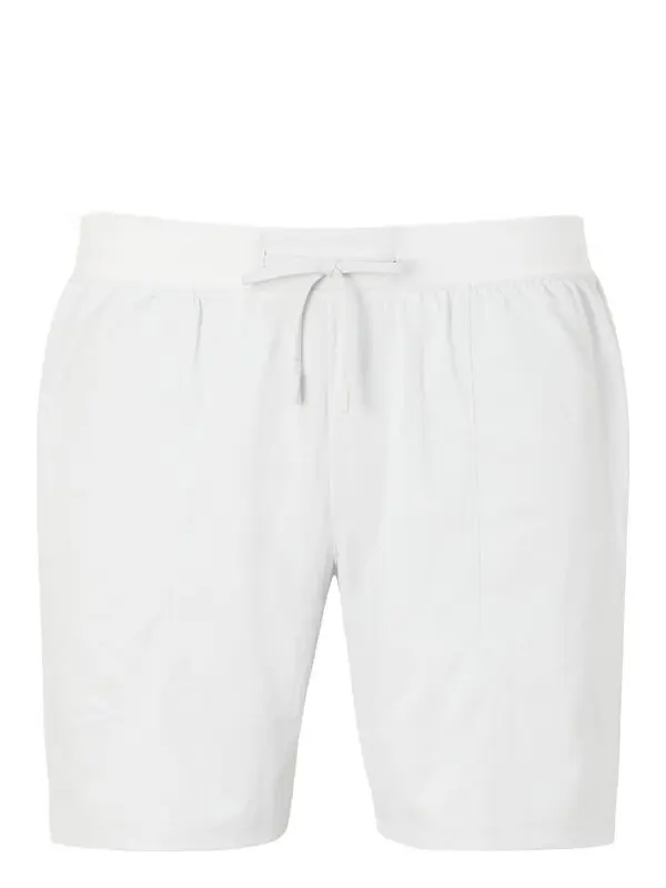 Lululemon License To Train Straight-leg Layered 7" Stretch Recycled-shell And Jersey Drawstring Shorts - Gray