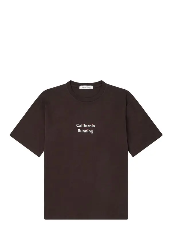 DISTRICT VISION California Printed Cotton-jersey T-shirt - Brown