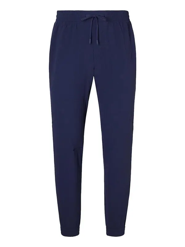 Lululemon Licence To Train Tapered Stretch Recycled Waffle-knit Joggers - Blue