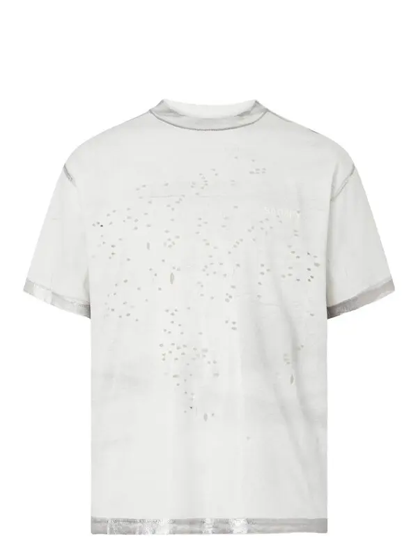 Satisfy Logo-print Distressed Mothtech™ Cotton-jersey T-shirt - Silver