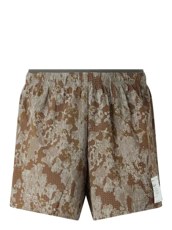 Satisfy Straight-leg Logo-appliqu&eacute;d 5" Space‑o&trade; Shorts - Brown