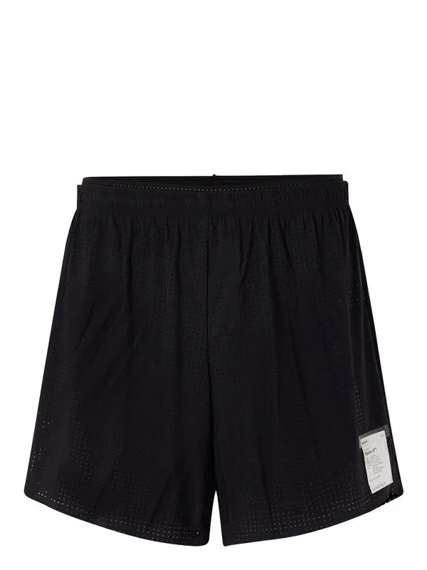Satisfy Straight-leg Logo-appliqu&eacute;d 5" Space‑o&trade; Shorts - Black