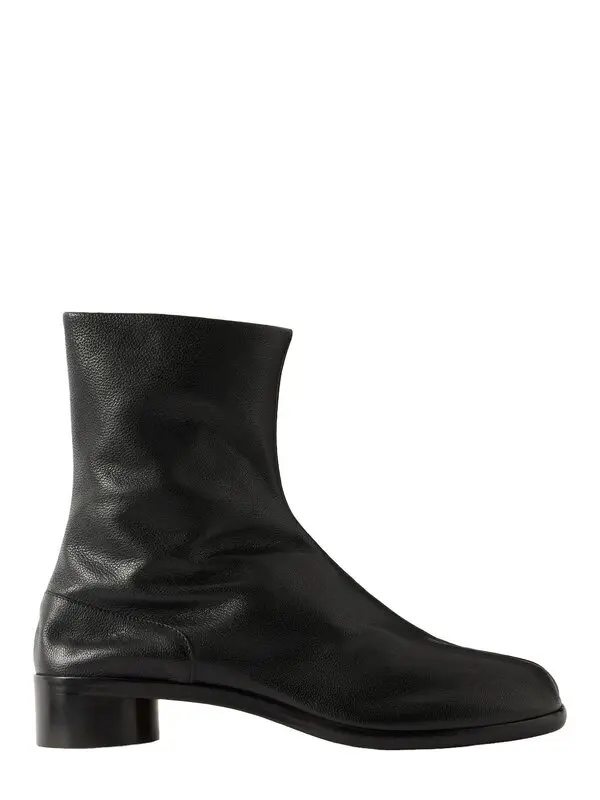 MAISON MARGIELA Tabi Split-toe Textured-leather Ankle Boots - Black