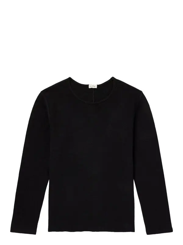 SECOND / LAYER Cotton-jersey T-shirt - Black