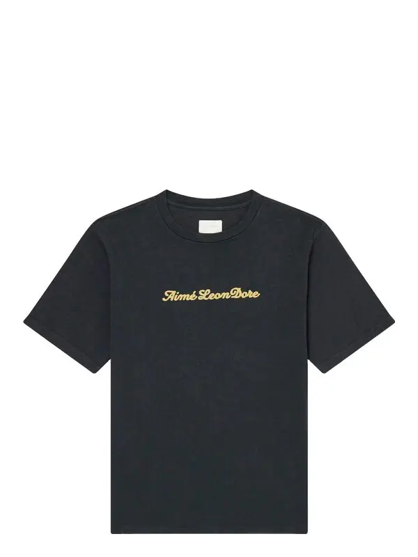 Aimé Leon Dore Logo-print Cotton-jersey T-shirt - Black