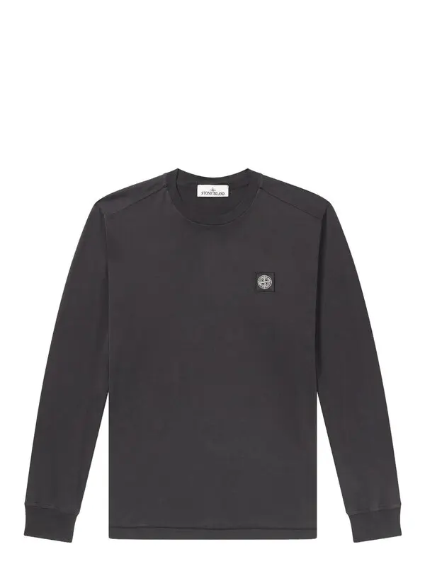 Stone Island Logo-appliquéd Cotton-jersey T-shirt - Black