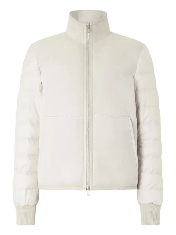 Moncler Crachin Reversible Leather-trimmed Quilted Shell And Shearling Down Jacket - Neutrals