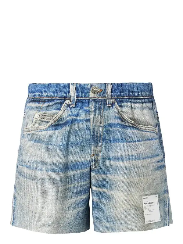 Satisfy Straight-leg 5" Logo-appliqu&eacute;d Printed Peaceshell&trade; Shorts - Blue