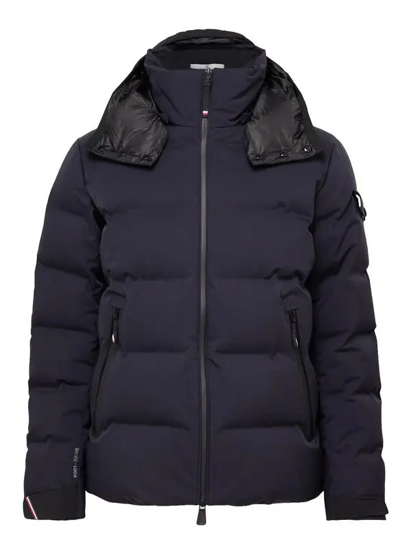 Moncler Montgetech Logo-appliquéd Quilted Stretch-nylon Hooded Down Ski Jacket - Blue