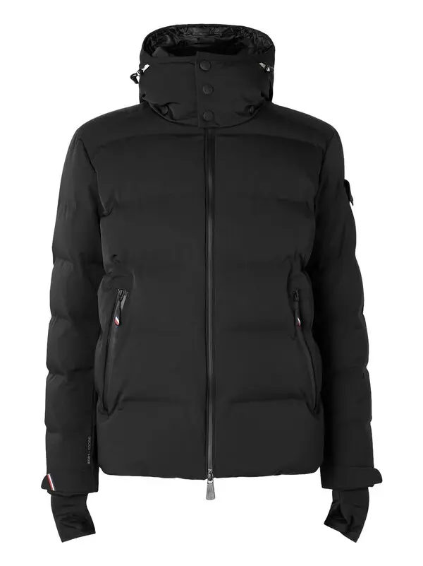 Moncler Montgetech Logo-appliquéd Quilted Stretch-nylon Hooded Down Ski Jacket - Black