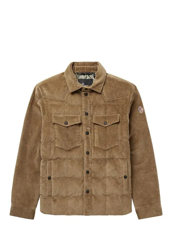 Moncler Gelt Cotton-blend Corduroy Down Ski Jacket - Brown