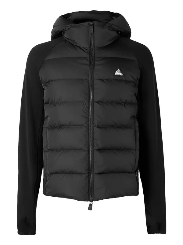Moncler Quilted Shell And Polartec® Power Stretch™ Pro Hooded Down Jacket - Black