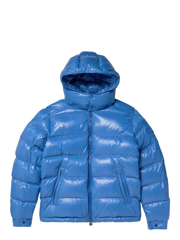Moncler Maya Logo-appliquéd Quilted Shell Hooded Down Jacket - Blue