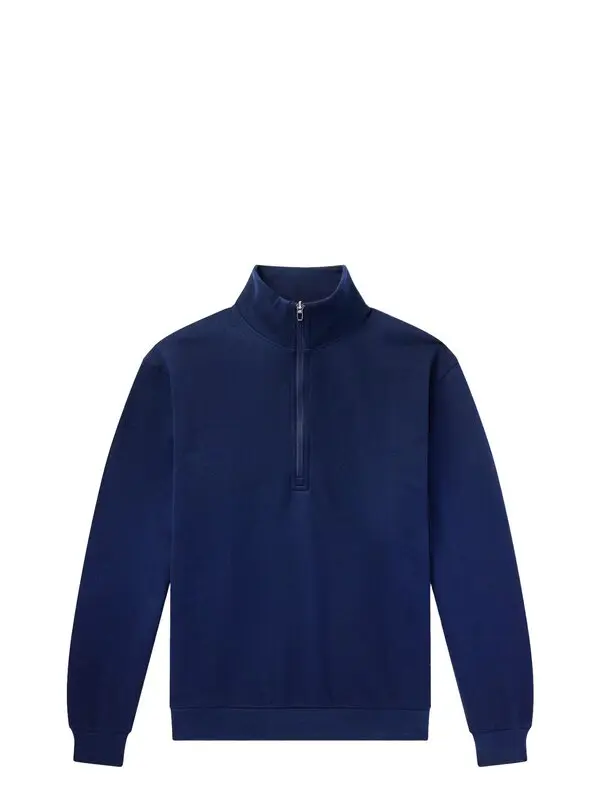 Lululemon Steady State Cotton-blend Jersey Half-zip Sweatshirt - Blue