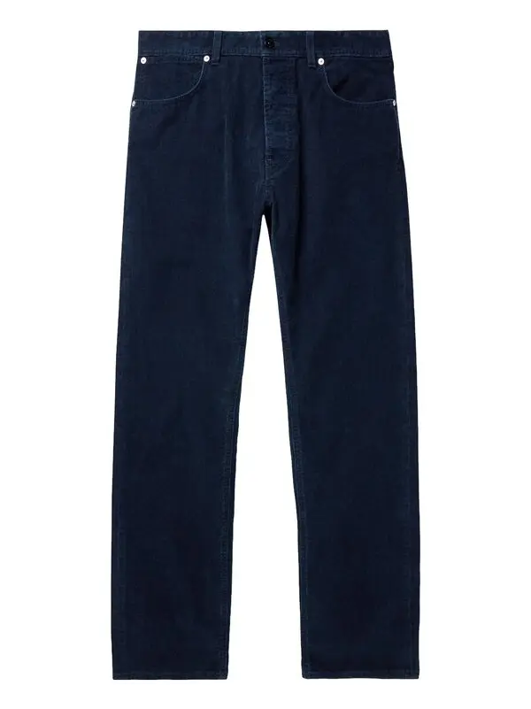 Stone Island Denim Research Straight-leg Cotton-blend Corduroy Trousers - Blue