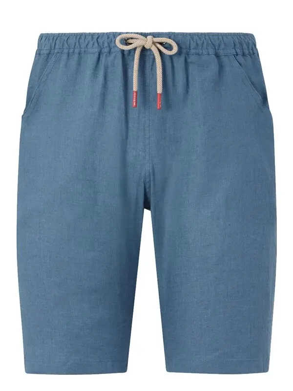 Kiton Drawstring Linen Shorts - Blue