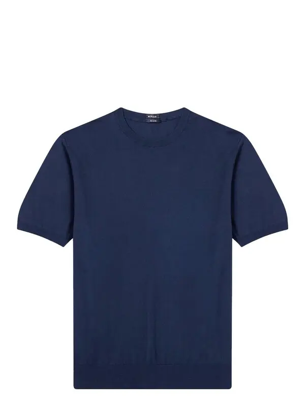 Kiton Knitted Cotton T-shirt - Blue
