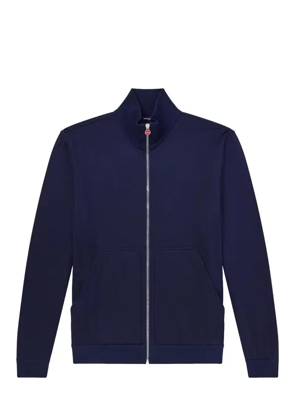 Kiton Cotton And Silk-blend Zip-up Sweater - Blue