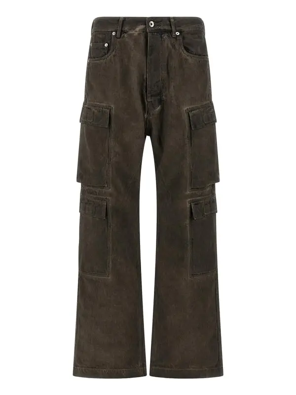 Rick Owens Double Cargo Jeans' Pants - Gray