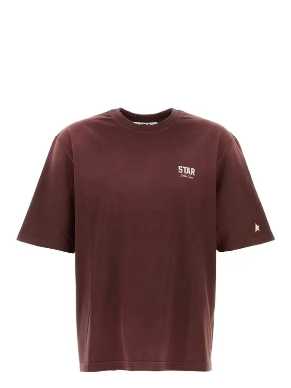 GOLDEN GOOSE Burgundy Cotton Oversize T-shirt - Red