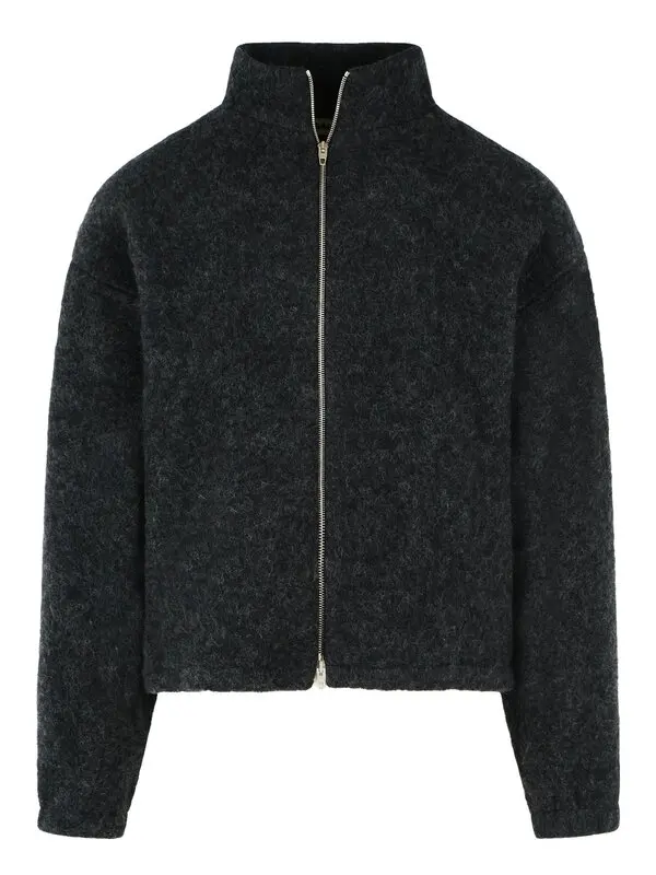 JIL SANDER Lava Stone Wool Fleece Sweatshirt - Gray
