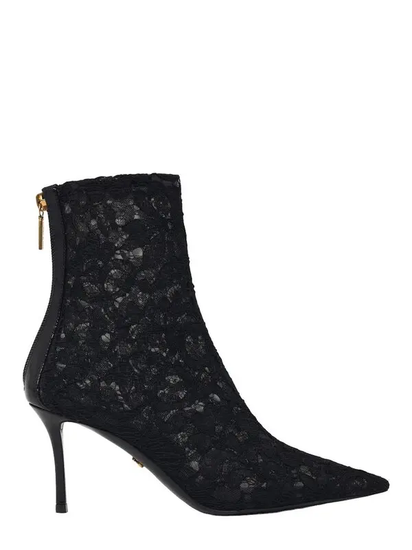 Dolce & Gabbana Lollo' Lace Ankle Boots - Black