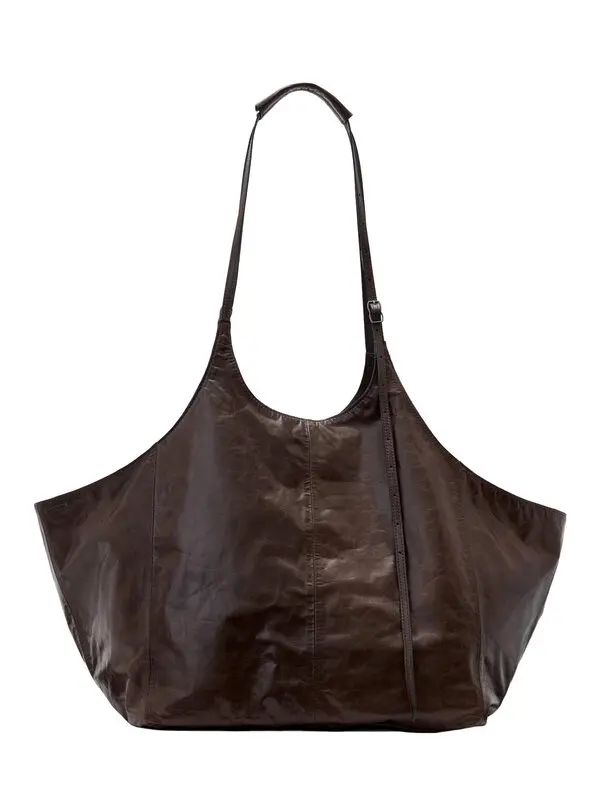ALLSAINTS Siloh Oversized Leather Tote Bag - Red