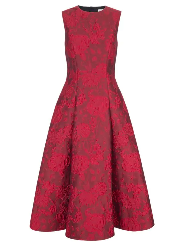 EMILIA WICKSTEAD Mara Dress In Floral Cloque - Red