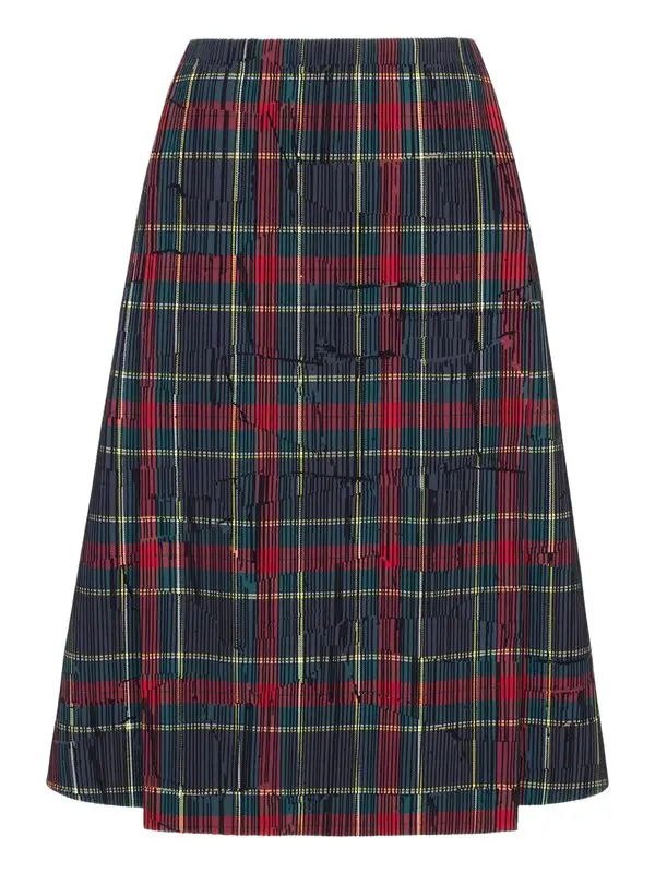 EMILIA WICKSTEAD Ifsa Skirt In & Green Flocked Check - Red