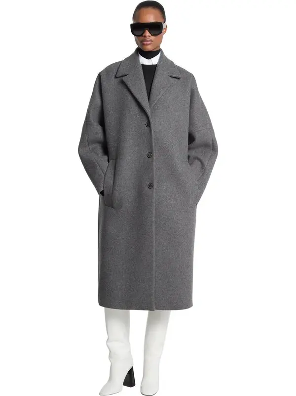Michael Kors Wool Melton Cocoon Coat In Size By - Grey