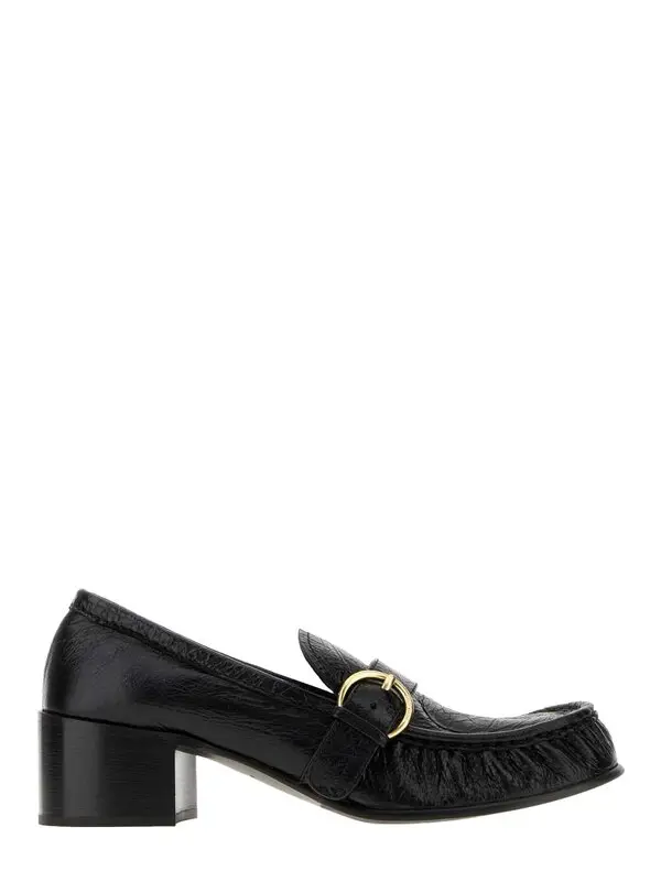 Miu Miu Leather Loafers - Black