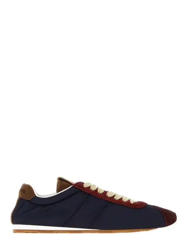 Miu Miu Fabric And Suede Plume Sneakers - Multicolor