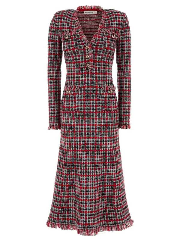 SELF-PORTRAIT Tweed Dress - Multicolor
