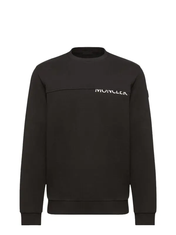 Moncler Logo Cotton Sweatshirt - Black