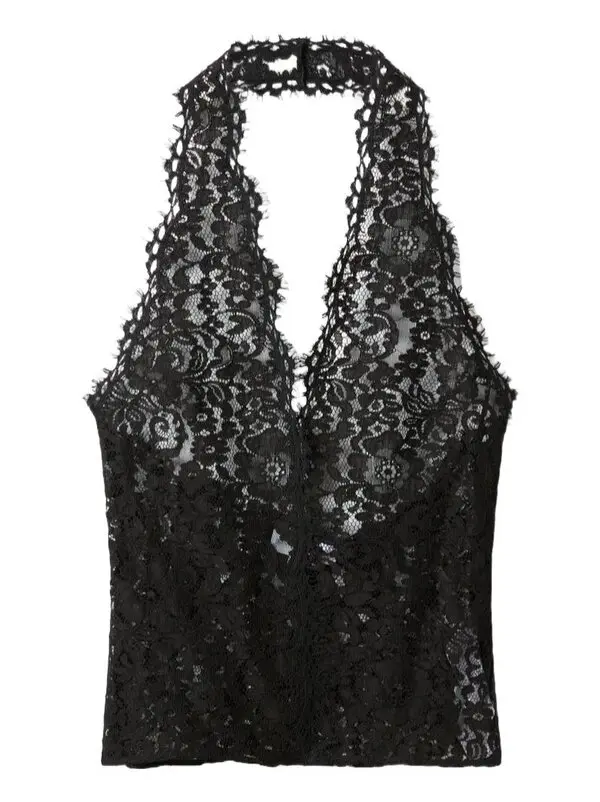 Stella McCartney Halterneck Lace Top - Black