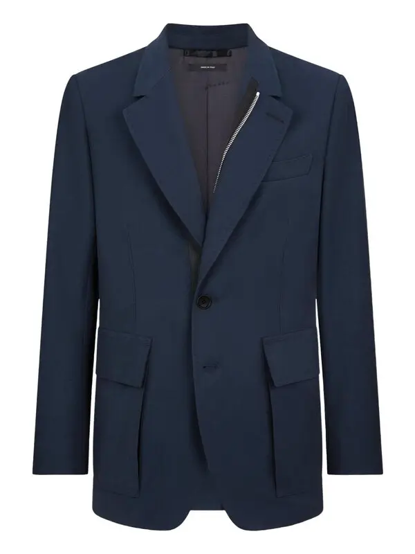 TOM FORD Zip-front Twill Blazer - Navy