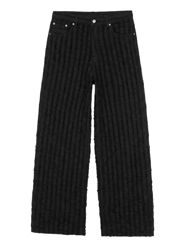 HAIKURE Striped Denim Trousers - Black