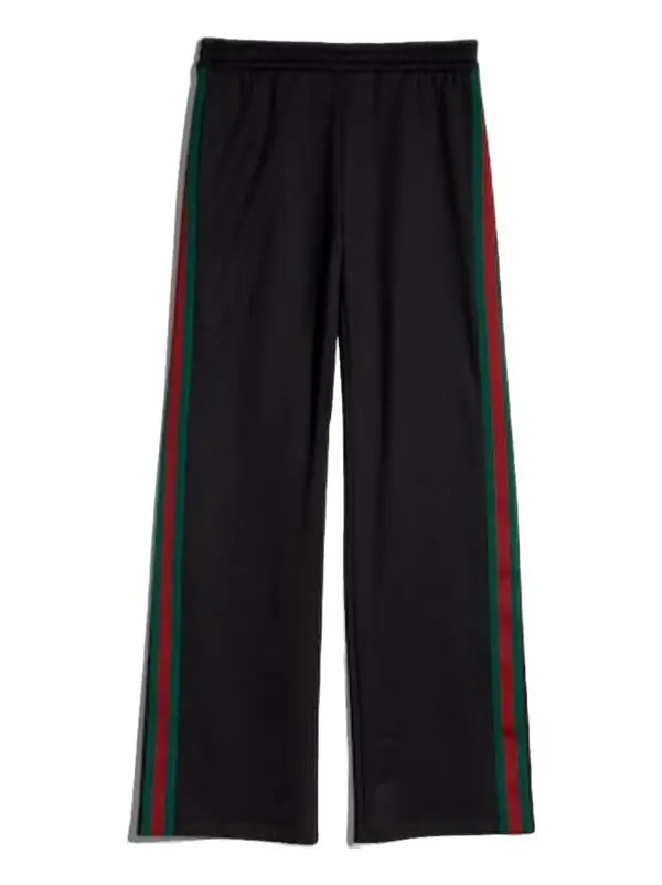 Gucci Cotton Jersey Leisure Pants With Web - Black
