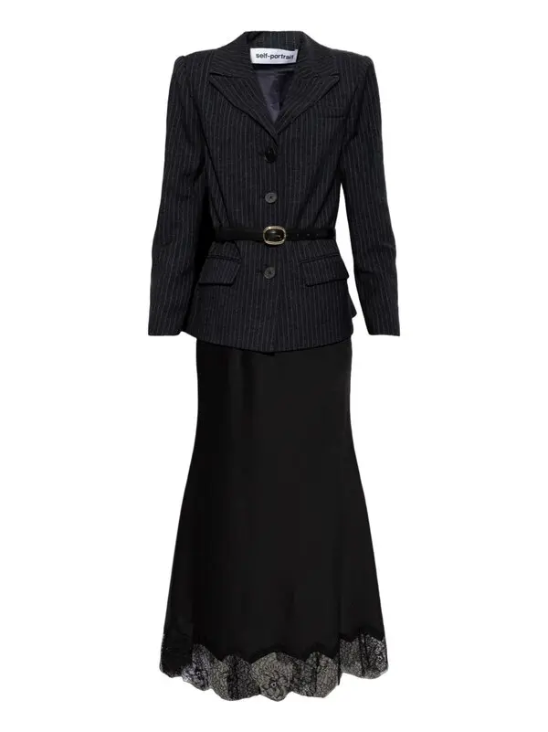 SELF-PORTRAIT Panelled Dress - Grey