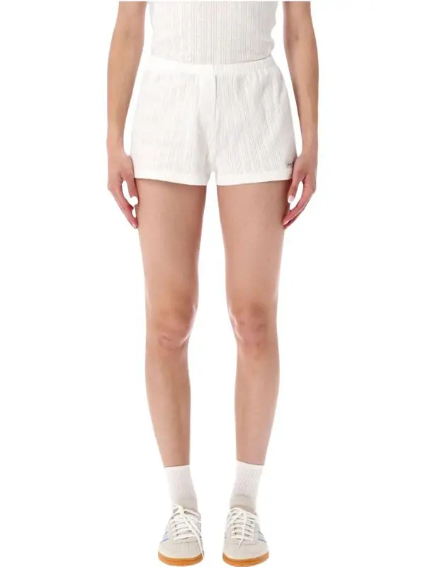 SPORTY  RICH Sporty Rich Pointelle Logo Knit Shorts - No