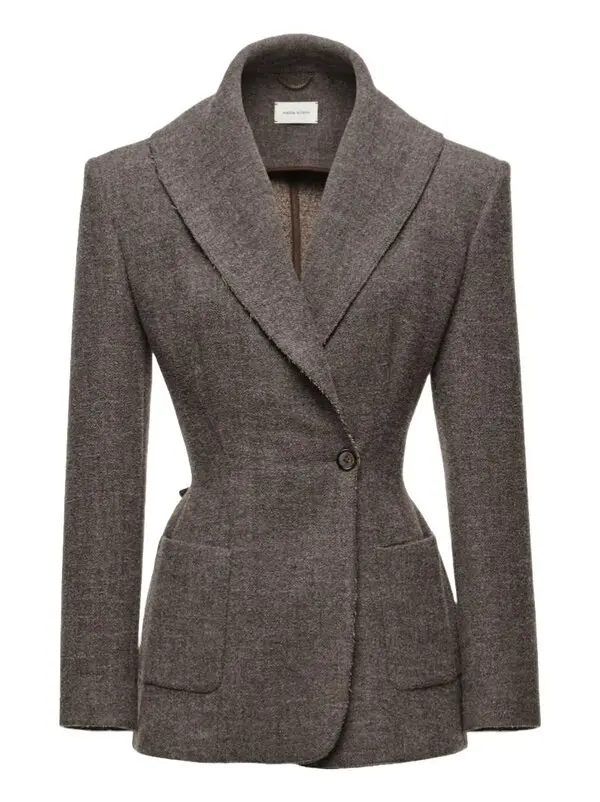 Magda Butrym Shawl-collar Tailored Blazer - Grey