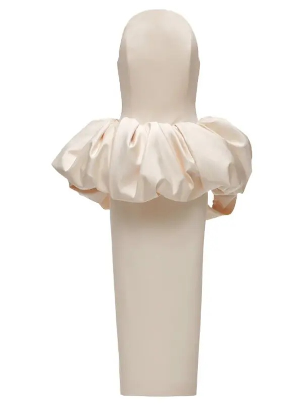 Magda Butrym Bubble Peplum Column Gown - Cream
