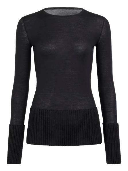 Alaïa Crew-neck Knit Top - Black